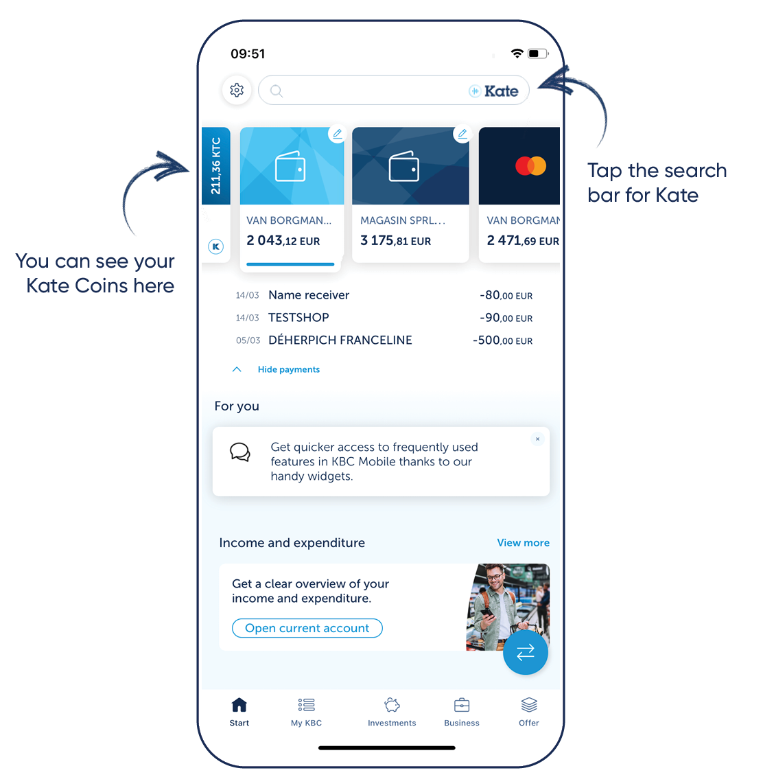 Save time and earn money with Kate and Kate Coin - KBC Brussels Bank ...