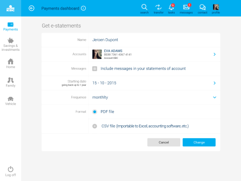 How to make payments in KBC Brussels Touch - KBC Brussels Bank & Insurance