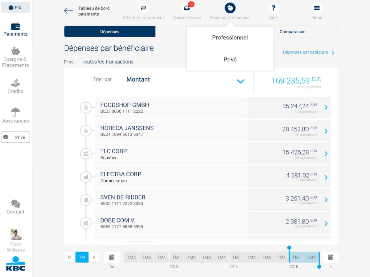 Compte professionnel dans KBC Brussels Touch - KBC Brussels Bank et ...